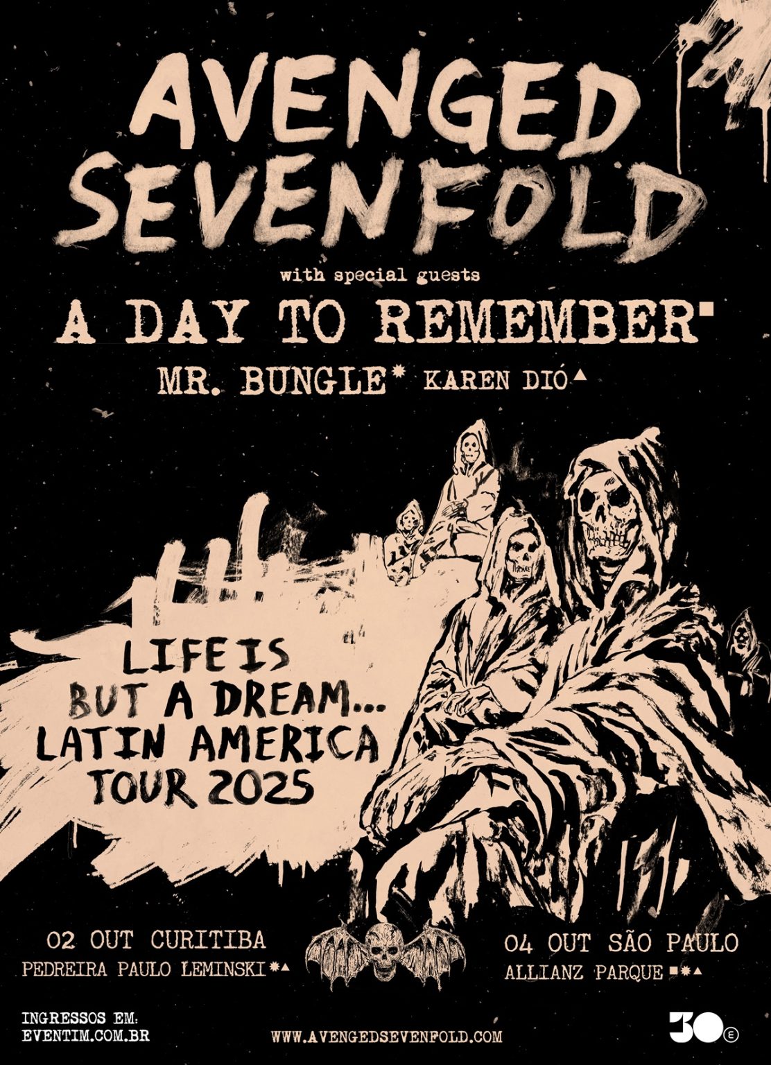 Avenged Sevenfold finalmente retorna ao Brasil após 11 anos